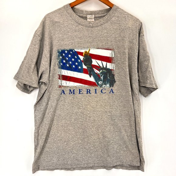 M.J. Soffe | Shirts | Vintage Mj Soffe Mens Gray Short Sleeve American ...